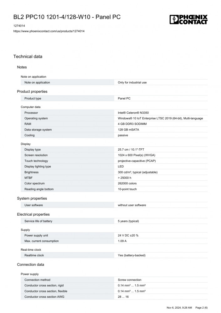 Phoenix Contact 1274014 product document page 2