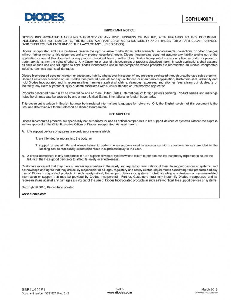 SBR1U400P1-7 datasheet page 5