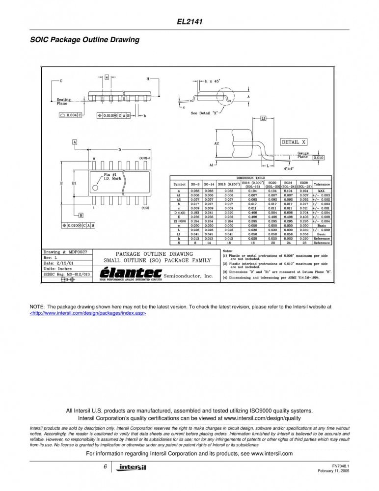EL2141CS datasheet page 6