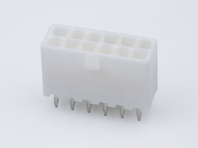 Mini-Fit Jr. Vertical Header, 4.20mm Pitch, Dual Row, 12 Circuits, without Snap-in Plastic Peg PCB Lock, Gold, Natural for sale