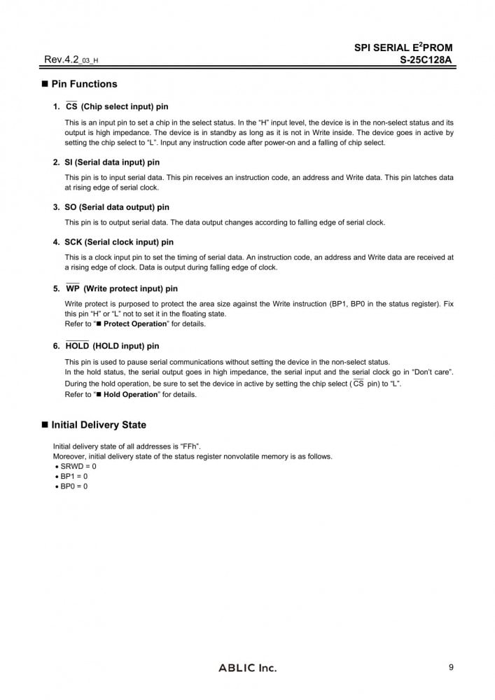 S-25C128A datasheet page 9