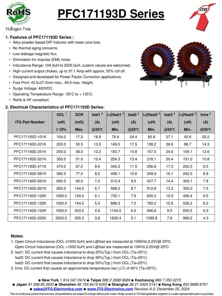 PFC171193D datasheet page 1