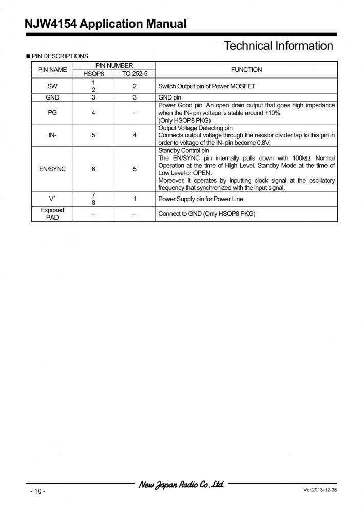 NJW4154 datasheet page 10