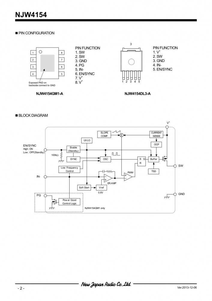 NJW4154 datasheet page 2