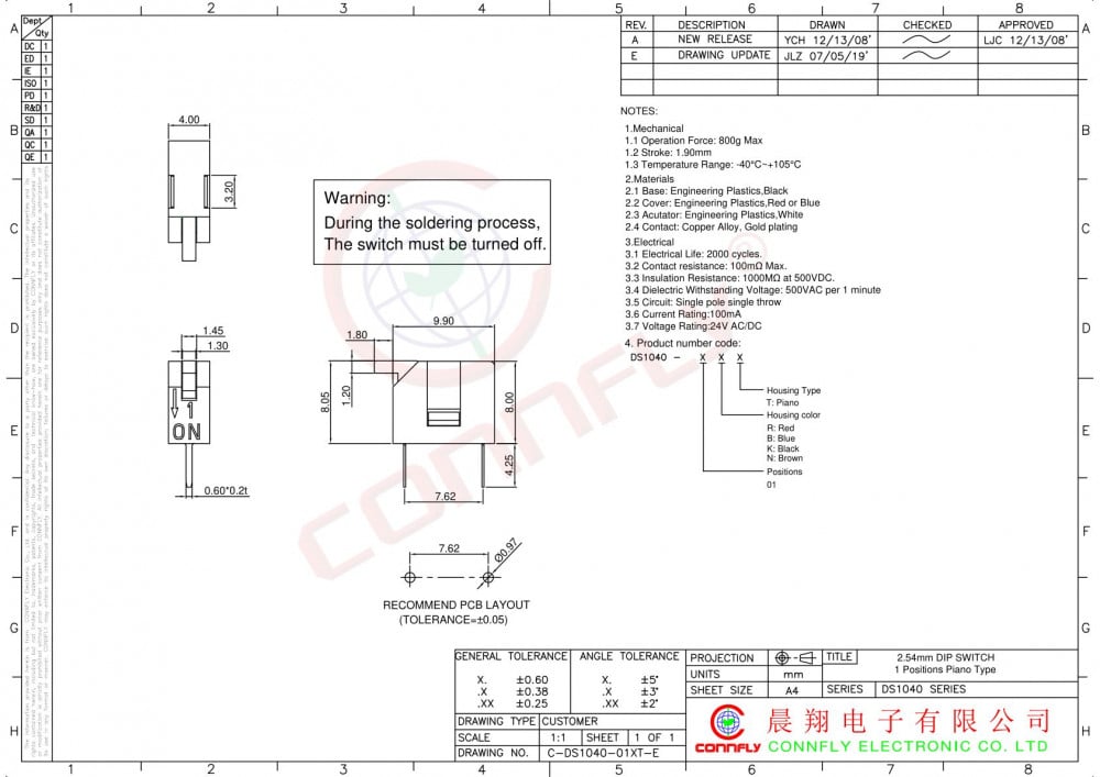 DS1040-01RN technical document page 3