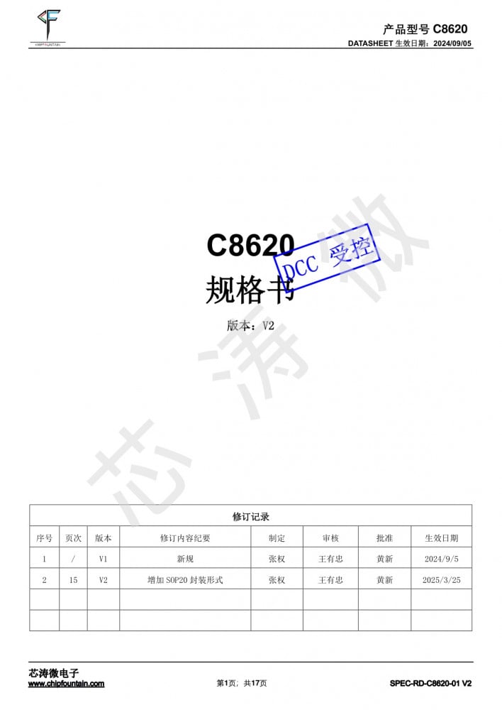 C8620 datasheet page 1