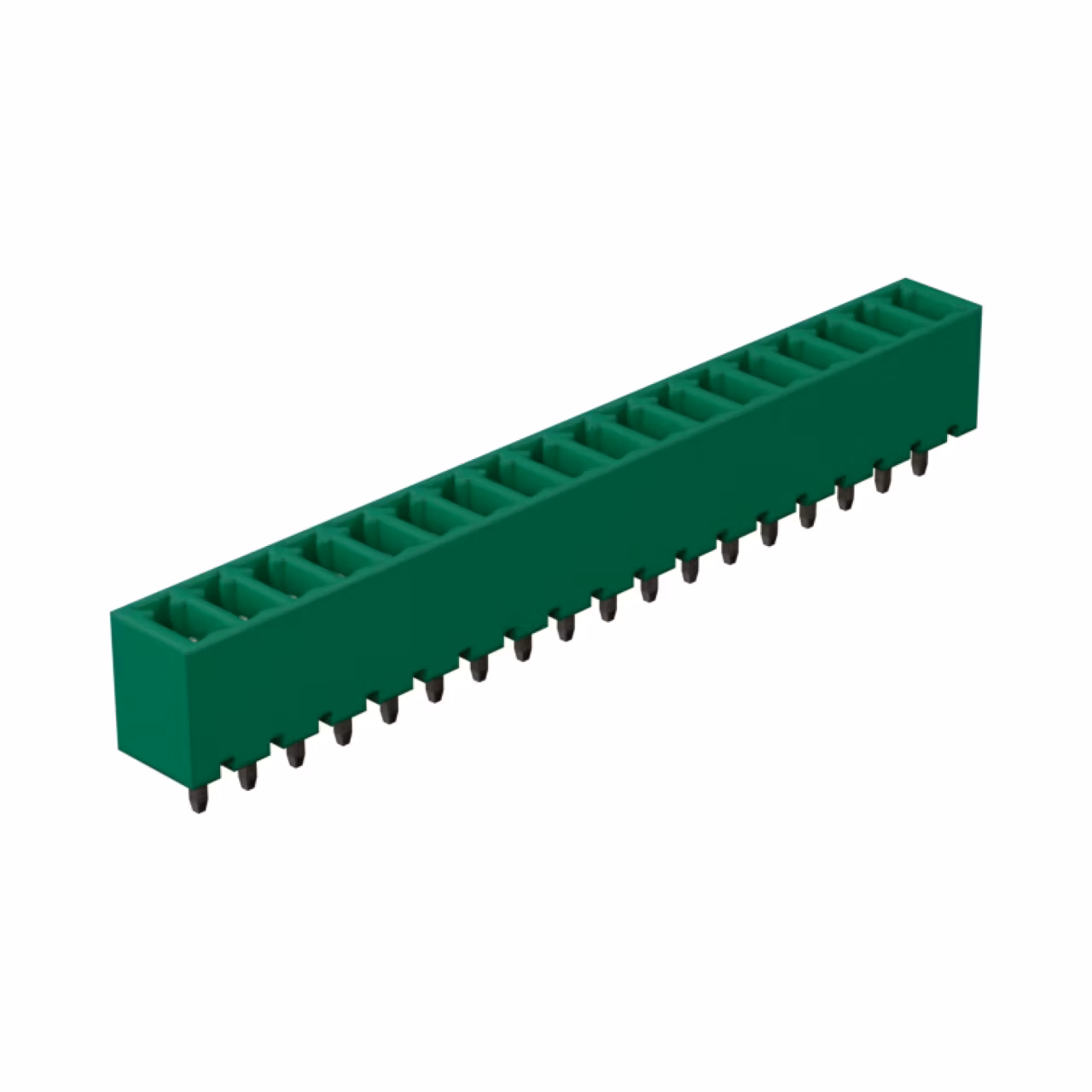 3.81mm Pitch Eurostyle Vertical PCB Header, Green Housing, 18 Circuits for sale