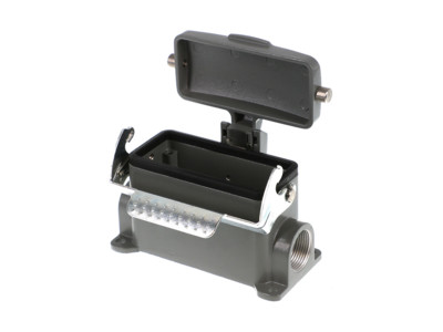 Heavy-Duty Standard (STD) Single Lever Surface Mount Housing, Die-cast Aluminum, with 1 Lever, with Cover, with Gasket, Size 16B «77x27», M25 Thread, Grey for sale