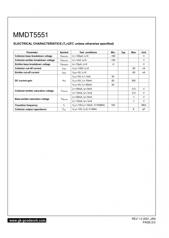 MMDT5551 datasheet page 2