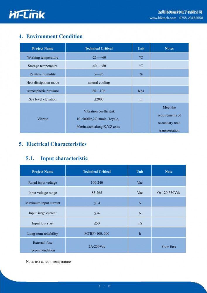 HLK-20M05L datasheet page 4