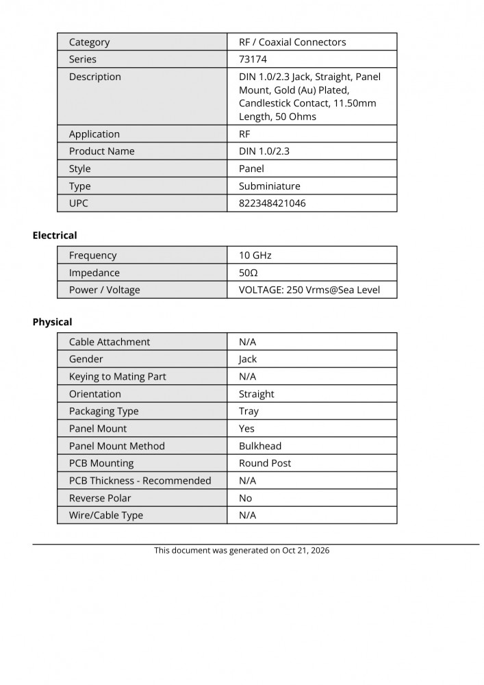 Technical document image 2 for MOLEX 731740291