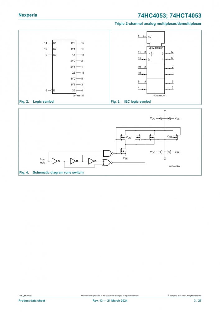 74HC4053 datasheet page 3