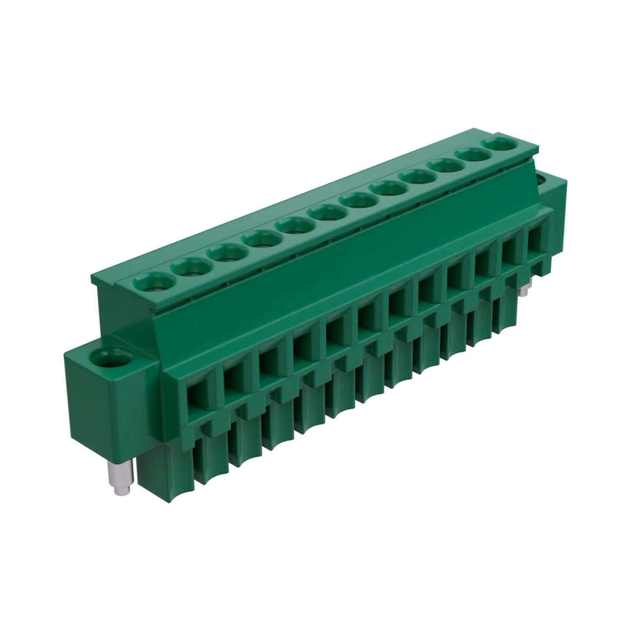 3.81mm Pitch Eurostyle Vertical Plug, with Retention Screws and Reverse Imprinting, Rear Wire Entry, Green Housing, 12 Circuits for sale