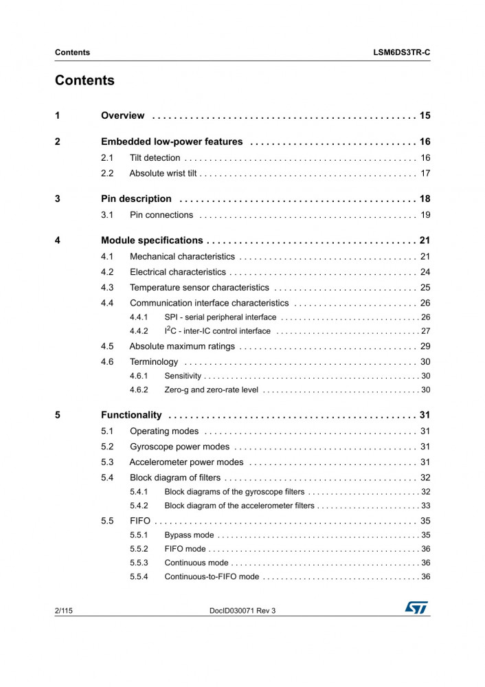 LSM6DS3TR-C datasheet page 2
