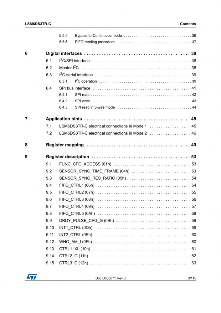 LSM6DS3TR-C datasheet page 3