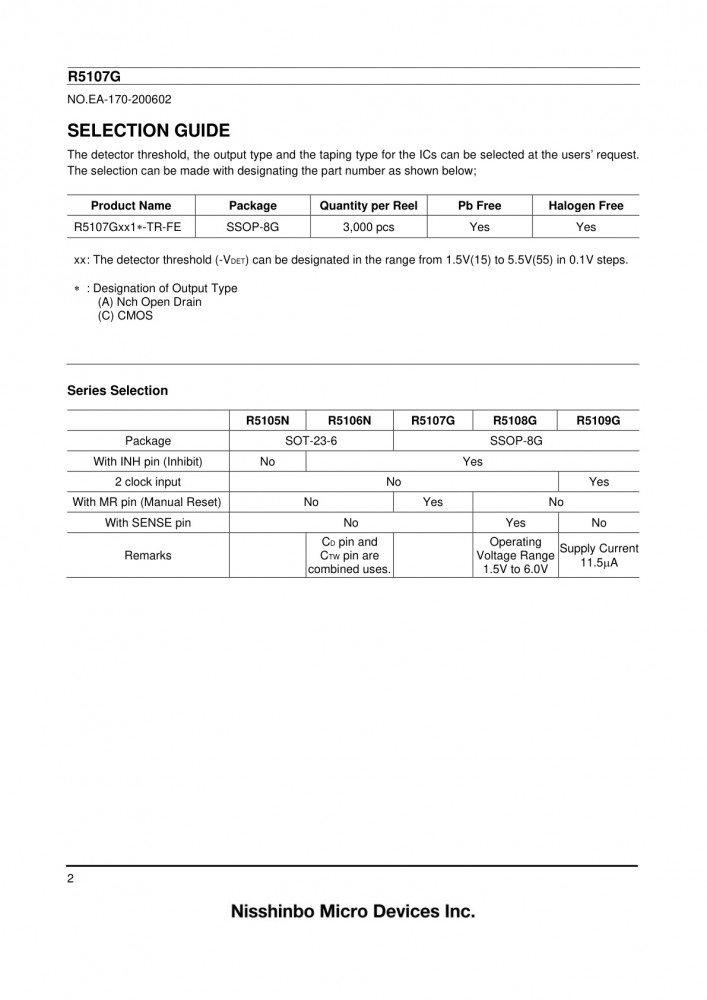 R5107 datasheet preview, page 2