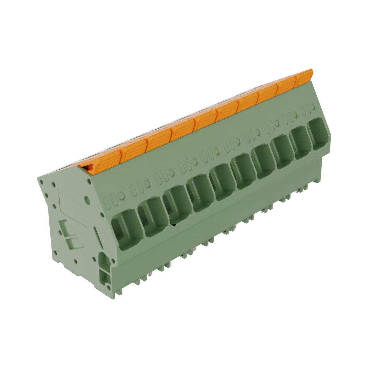 10.00mm Pitch Lever Activated Fixed Mount PCB Terminal Block, 35° Wire Entry, Left Rear Terminal, 10 Circuits for sale