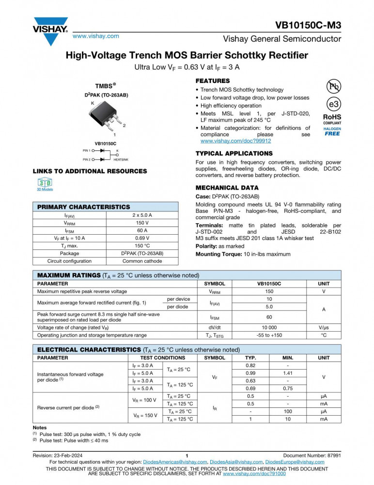 VB10150C-M3 technical document page 1