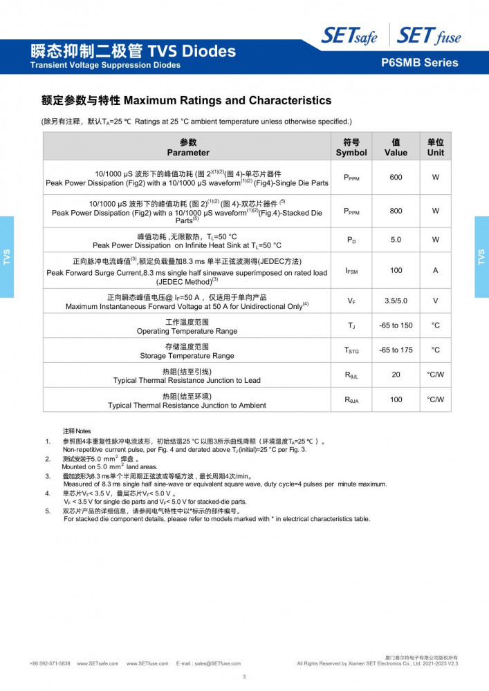 P6SMB series datasheet page 3