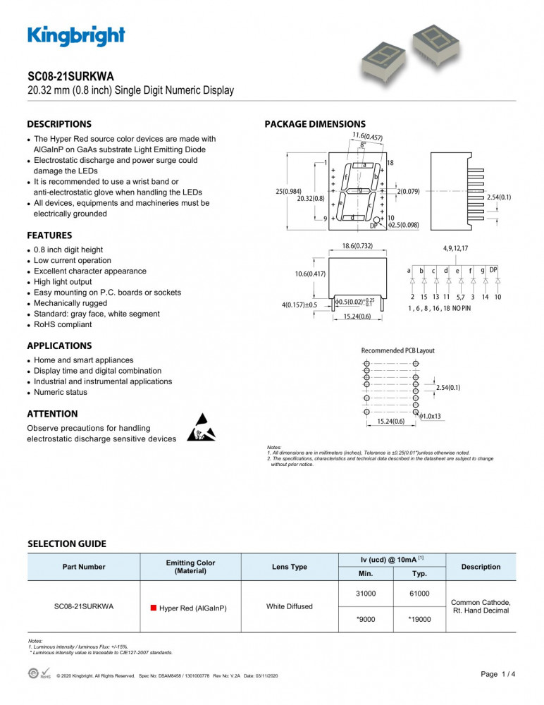 SC08-21SURKWA datasheet page 1