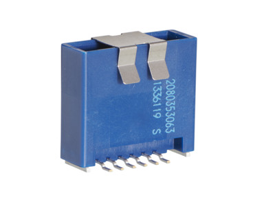 ConnTAK50 Header, Single Row, Vertical, Surface Mount, 6 Circuits, Key C, Blue for sale