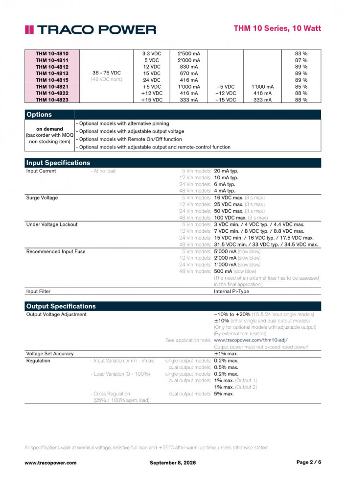THM 10 series datasheet page 2
