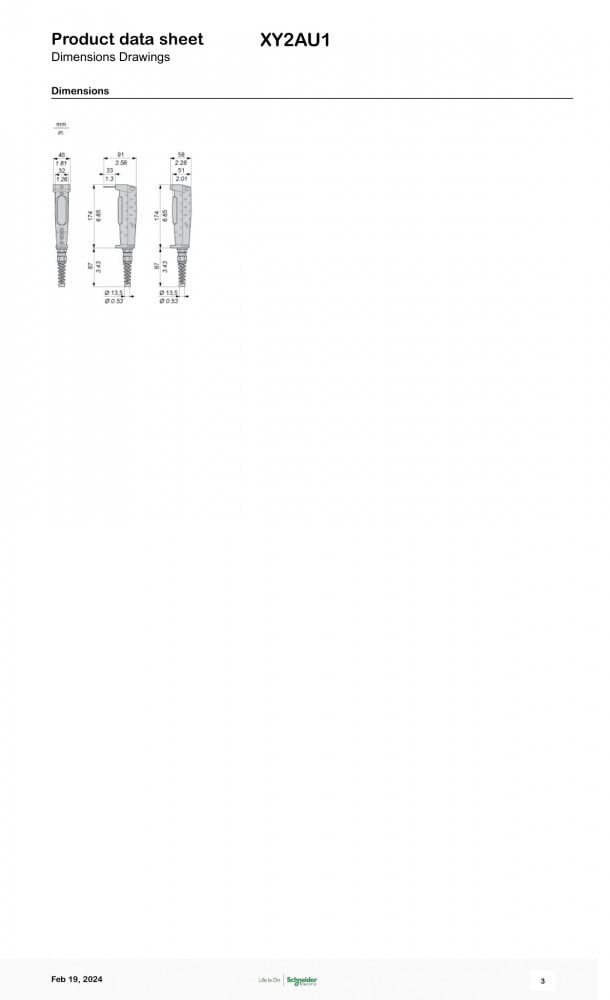 XY2AU1 technical document page 3