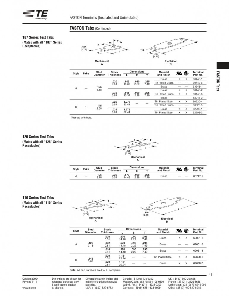 TE FASTON technical document page 10