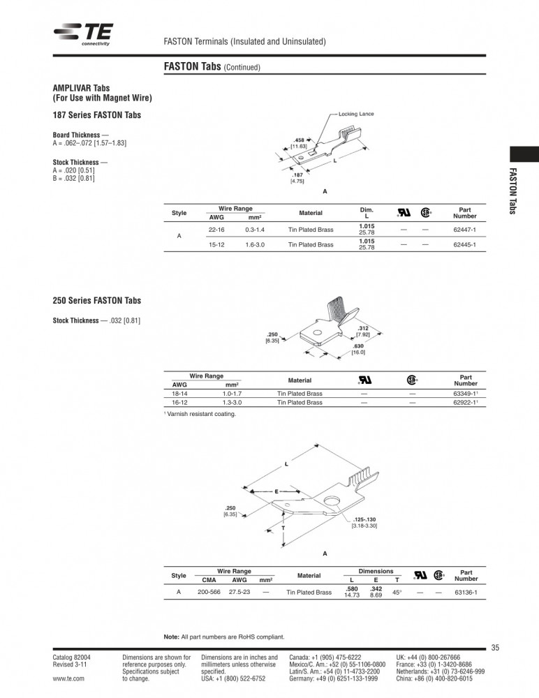 TE FASTON technical document page 4