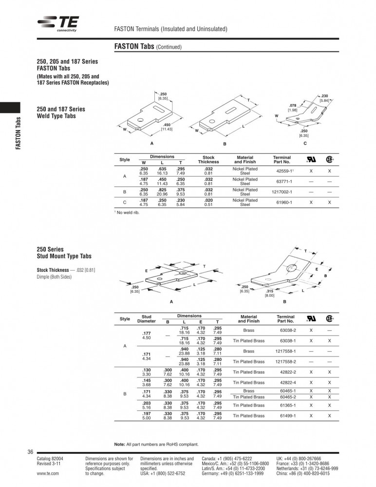 TE FASTON technical document page 5