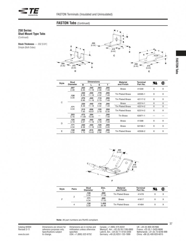 TE FASTON technical document page 6