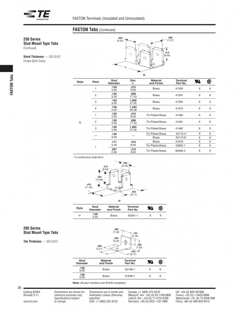 TE FASTON technical document page 7