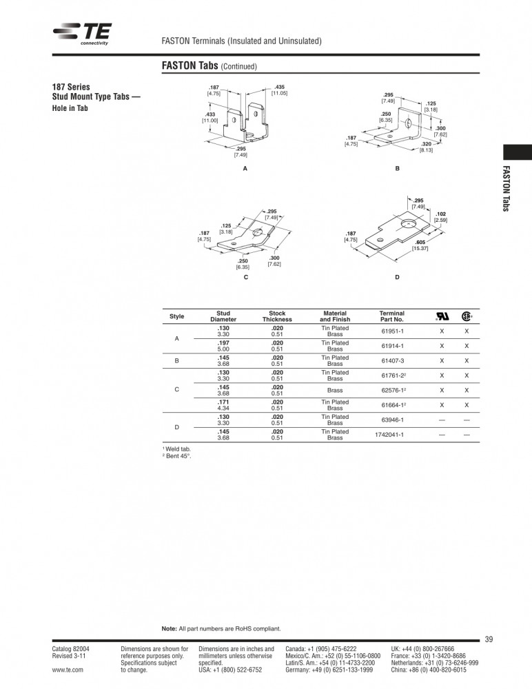 TE FASTON technical document page 8