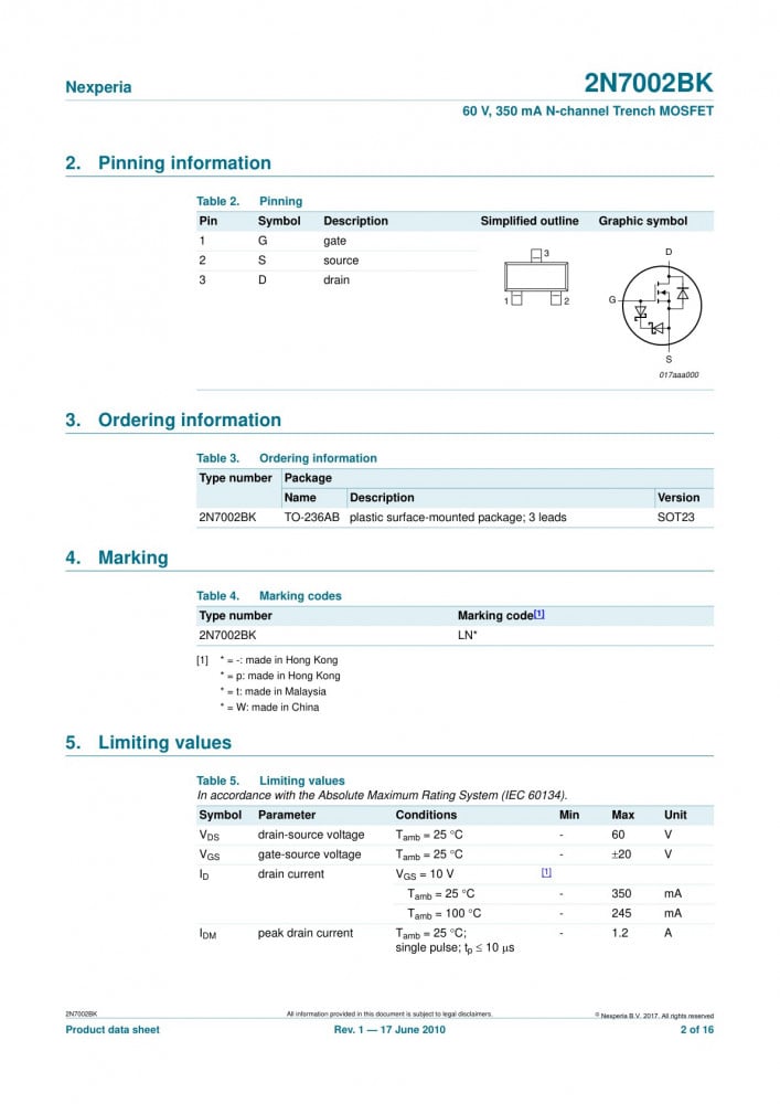 2N7002BK,215 datasheet page 2