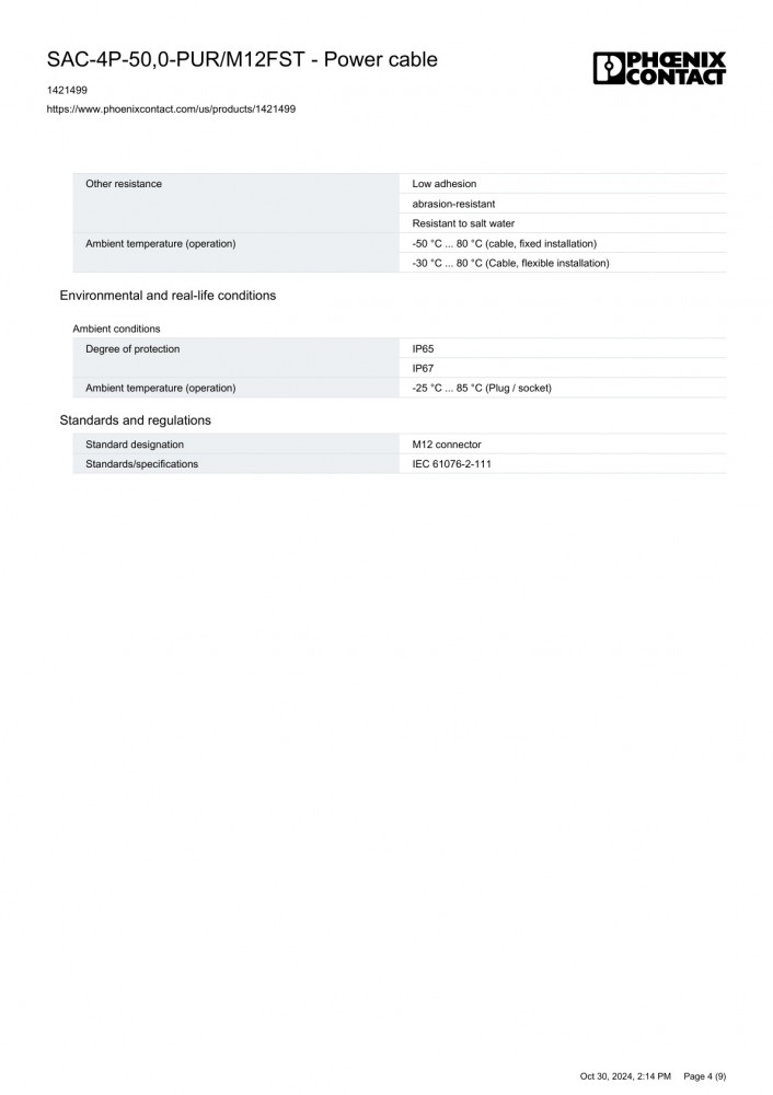Phoenix Contact 1421499 technical document page 4