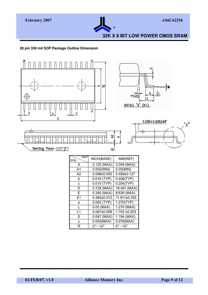 AS6C62256 datasheet page 9