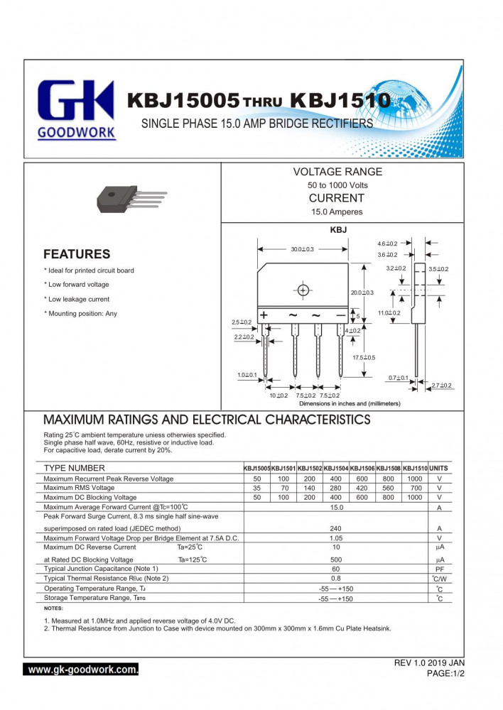 GOODWORK KBJ1510 datasheet page 1
