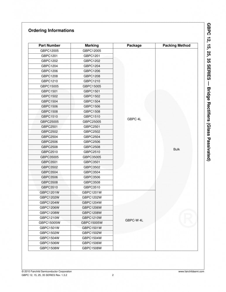 GBPC3510 datasheet page 3