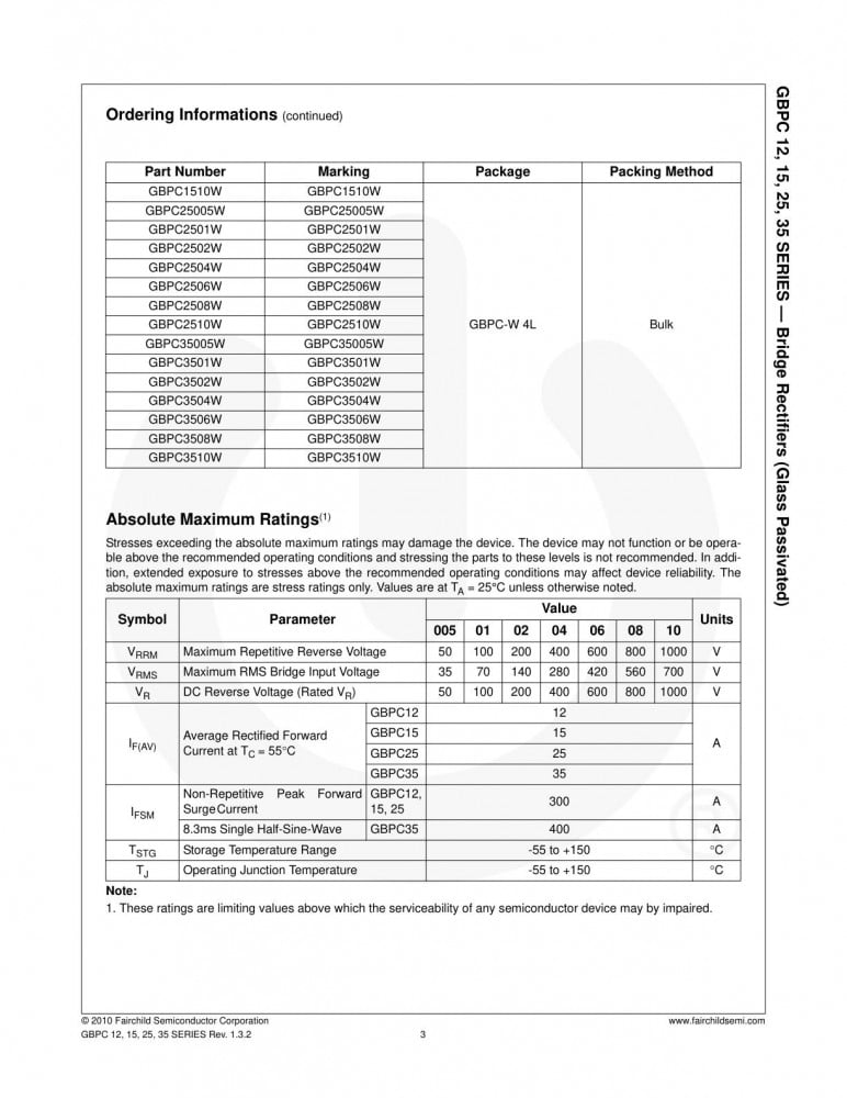 GBPC3510 datasheet page 4