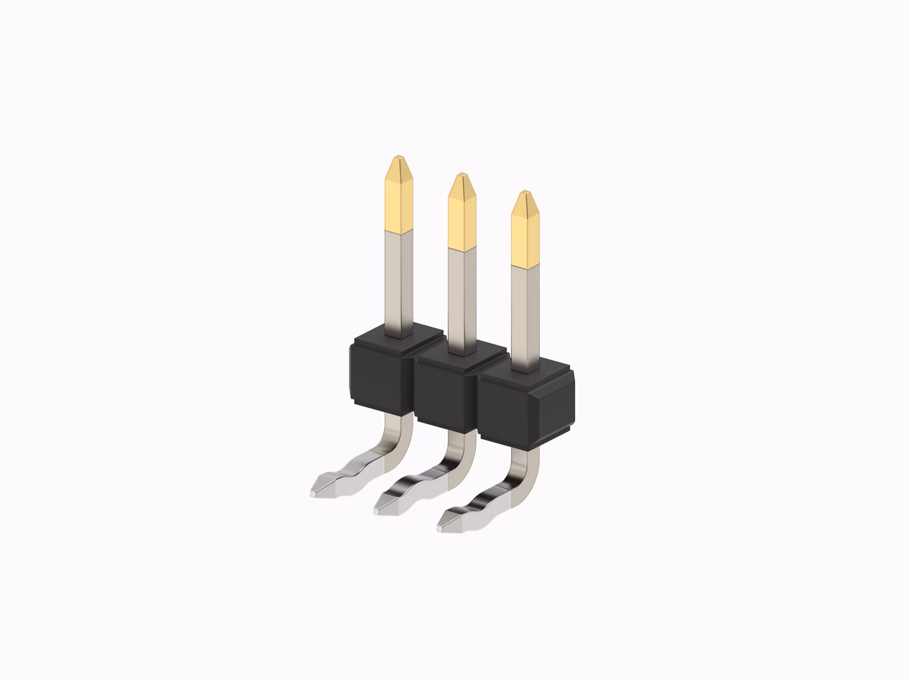 KK 254 Breakaway Header, Right-Angle Surface Mount Compatible, 3 Circuits, 0.76µm Gold (Au) Plating, Mating Pin Length 6.20mm, with Kinked PC Tails, Bag for sale