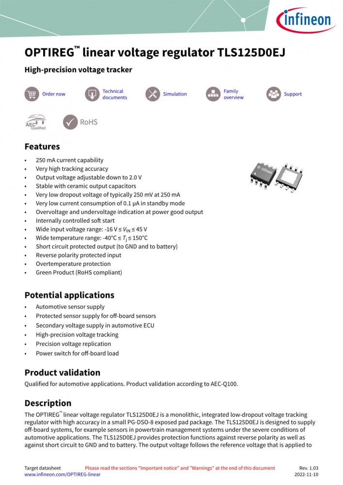 TLS125D0EJ datasheet page 1