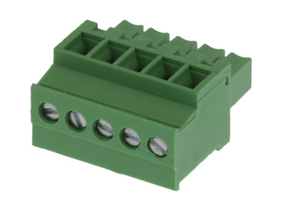 3.50mm Pitch Eurostyle Vertical Plug, Rear Wire Entry, Green Housing, 5 Circuits for sale