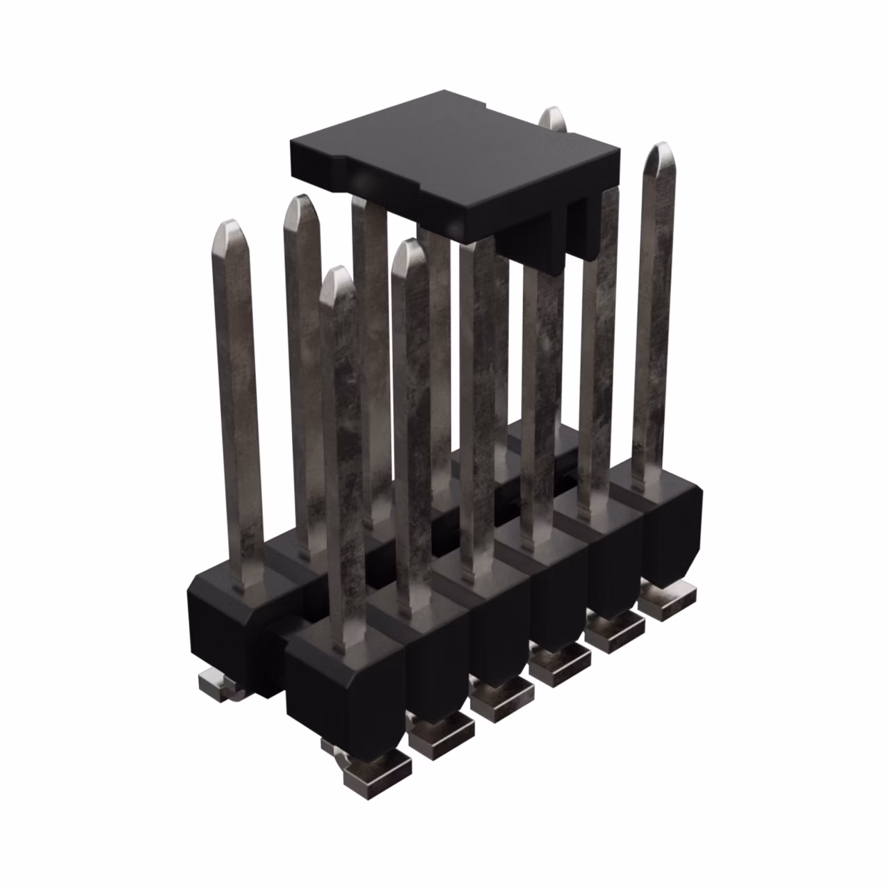 MX150 Dual Row Header, Vertical, 12 Circuits, Surface Mount, 1.5µm Matte  Tin (Sn) Plating, 15.60mm Mating Pin Length, with Pick and Place Cap for sale