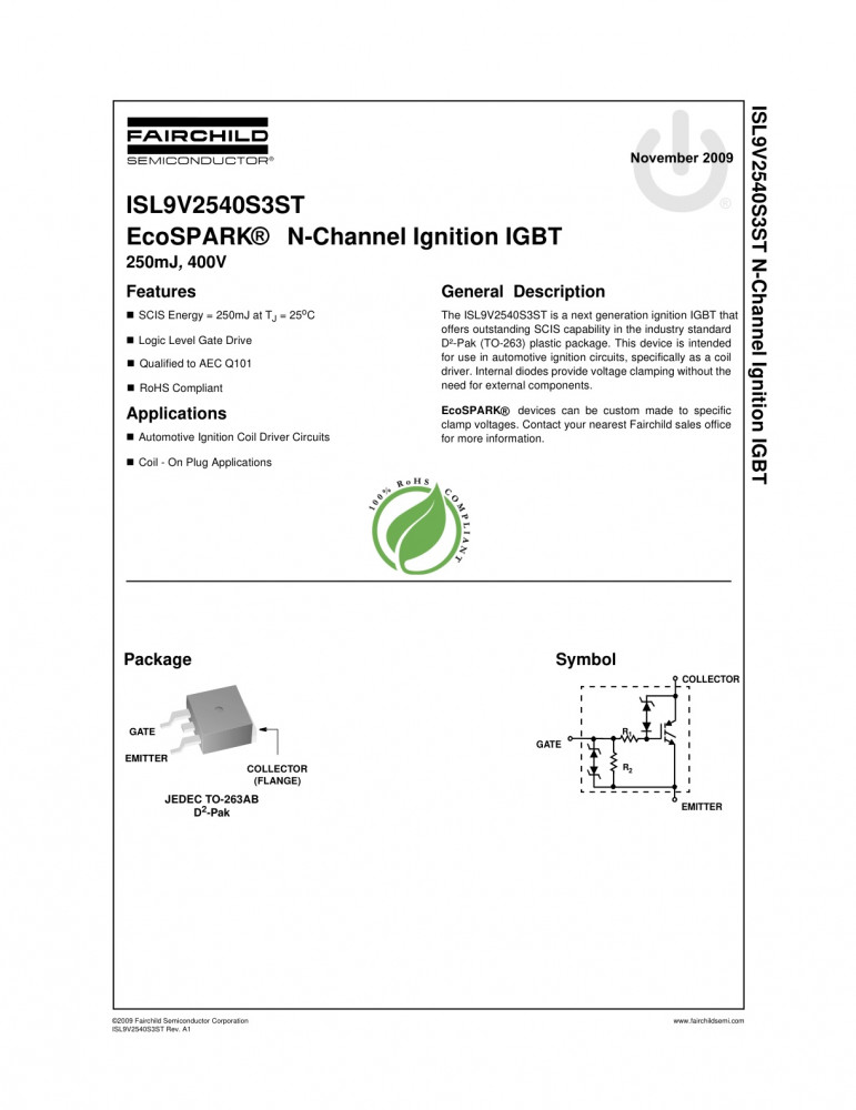ISL9V2540S3ST datasheet page 2