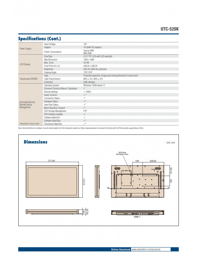 UTC-520K technical document page 2