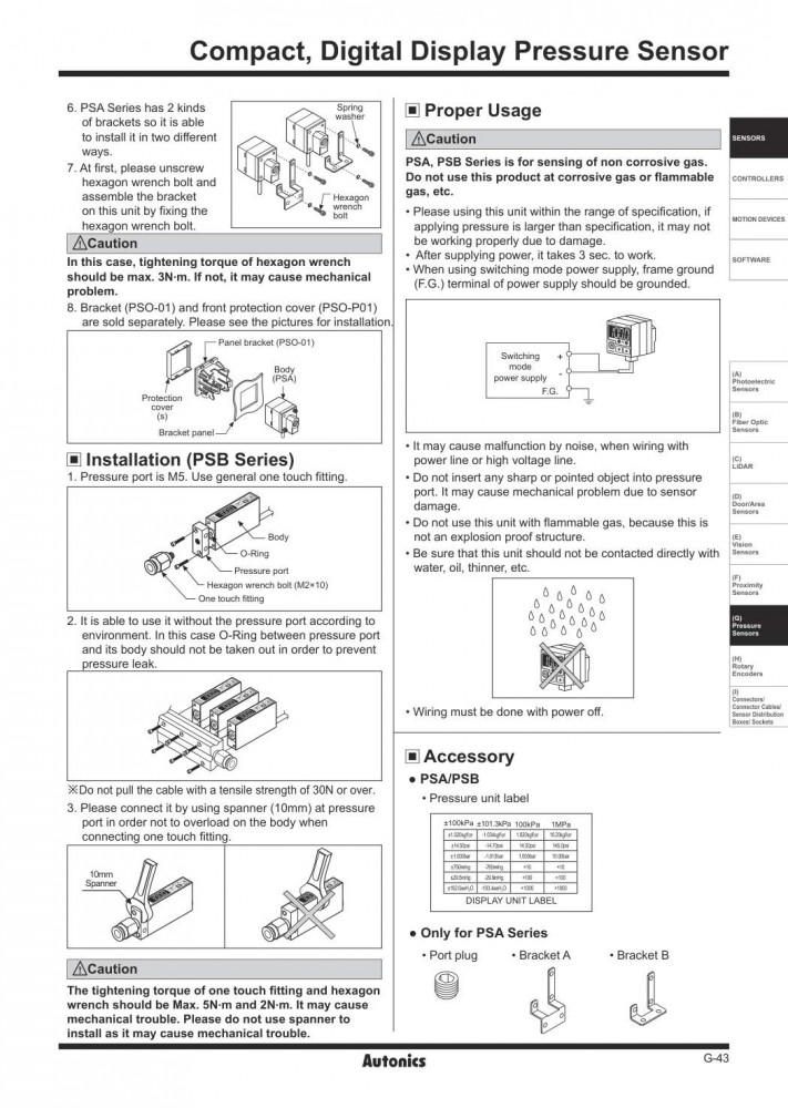 Autonics PSB-C01-M5 technical document page 9