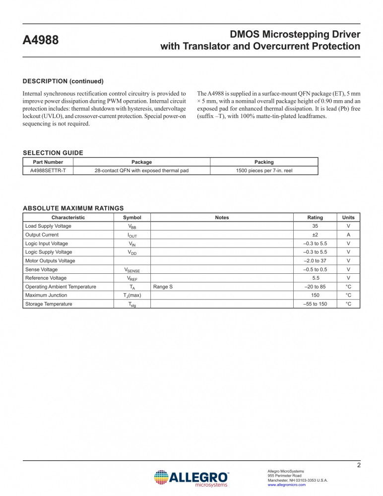 A4988 datasheet page 2