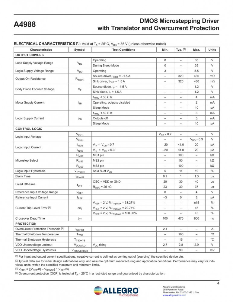 A4988 datasheet page 4