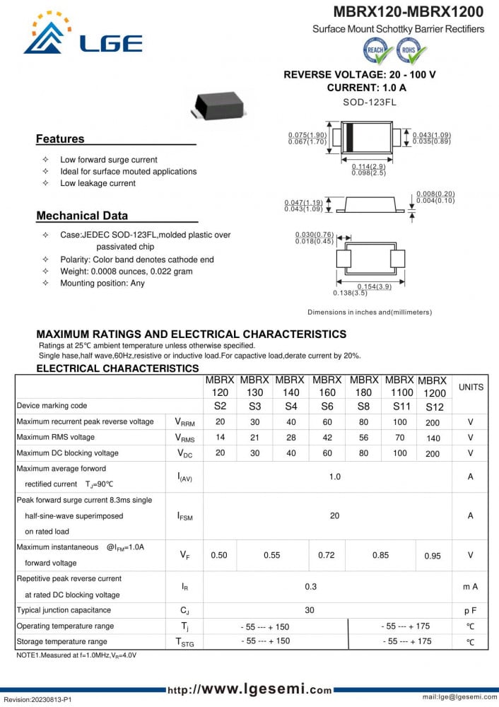 LGE MBRX1200 datasheet page 1