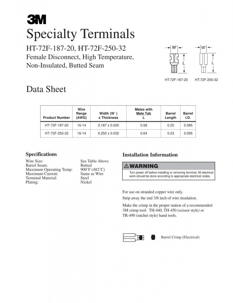 3M HT-72F-187-20 technical document page 1